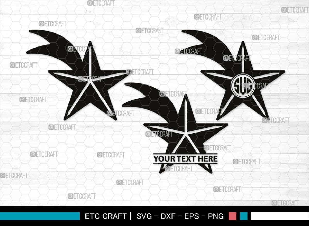 Stars Monogram, Stars Silhouette, Stars SVG, Glowing Stars Svg ...
