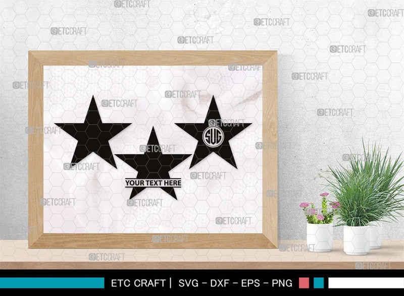 Stars Monogram, Stars Silhouette, Stars SVG, Glowing Stars Svg ...