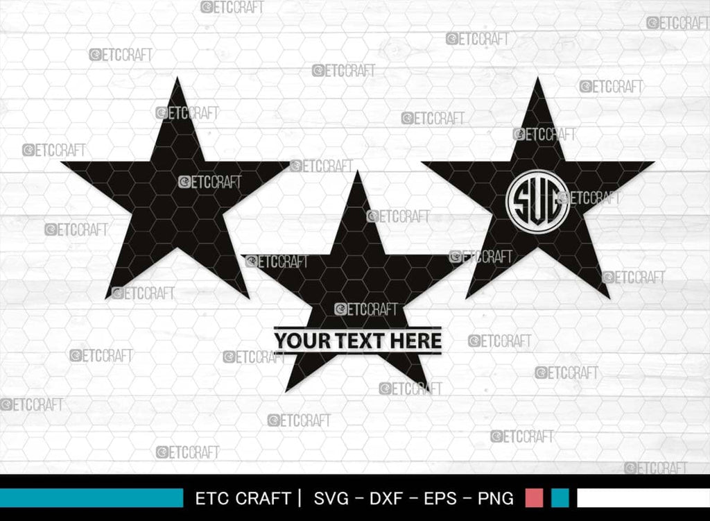 Stars Monogram, Stars Silhouette, Stars SVG, Glowing Stars Svg ...