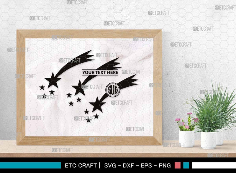 Stars Monogram, Stars Silhouette, Stars SVG, Glowing Stars Svg ...