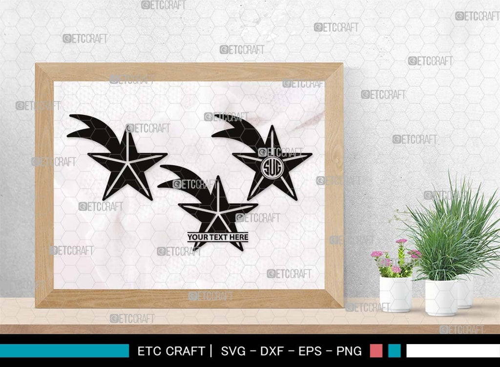 Stars Monogram, Stars Silhouette, Stars SVG, Glowing Stars Svg ...