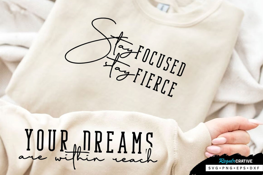 Stay focused Sleeve SVG Design, Inspirational sleeve SVG, Motivational ...