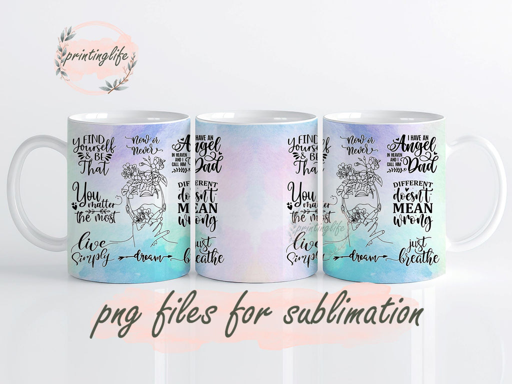 Stay Positive Mug Wrap Design, Instant Digital Design Download Mug Wrap ...