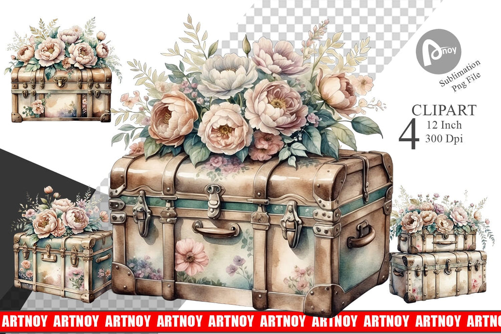Steamer Trunk Clipart - So Fontsy