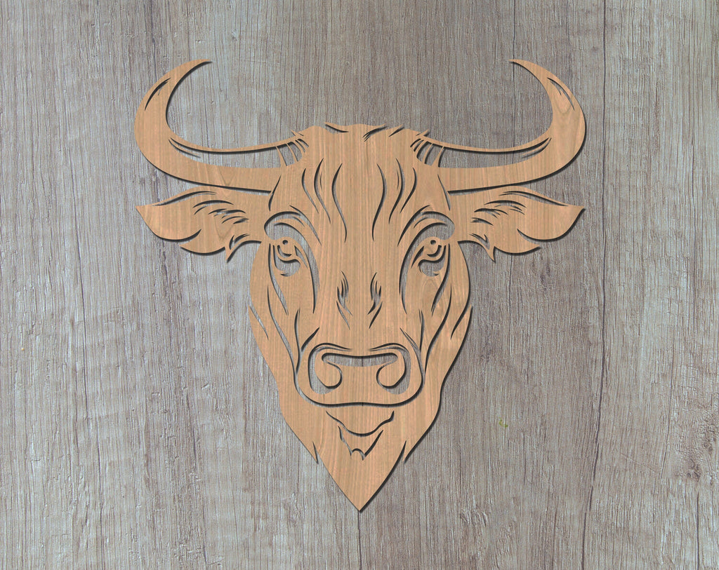 Steer Laser SVG Cut File, Steer Glowforge File, Steer DXF, Steer Wall ...