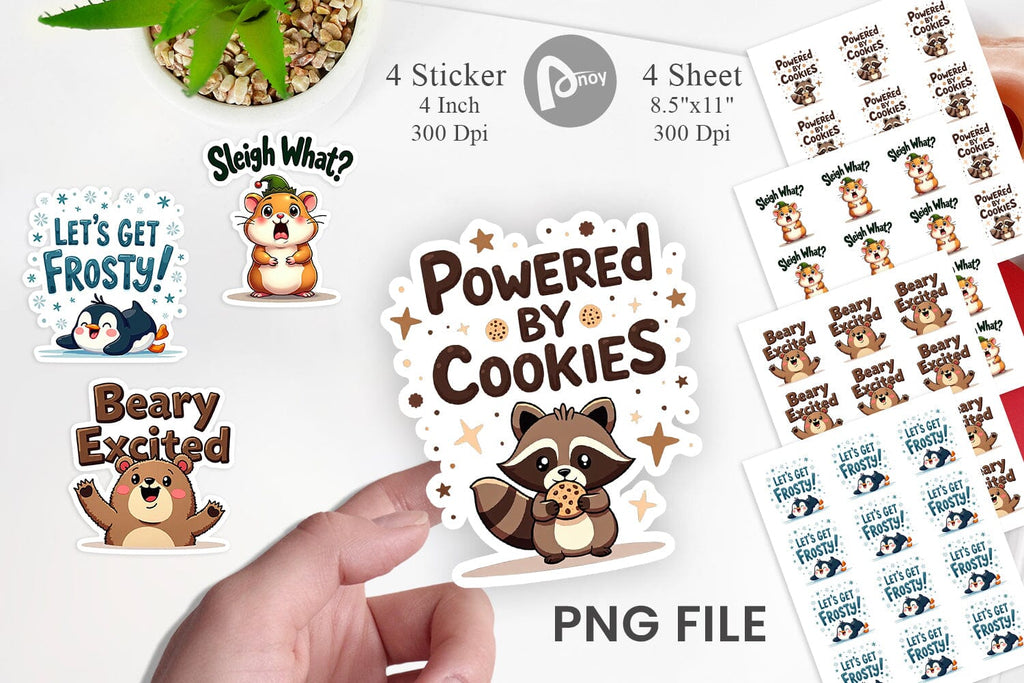 Sticker Awkwardly Festive Critters: Ugly Cute Animal Quotes - So Fontsy