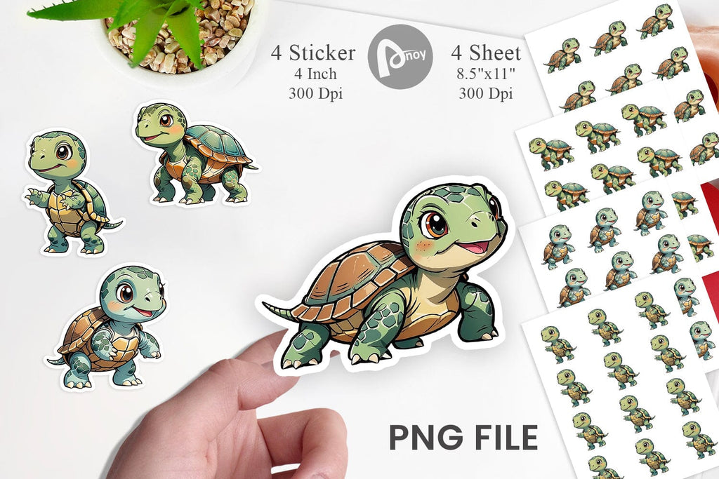 Sticker Cute Turtle - So Fontsy
