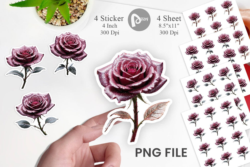 Sticker Faded Grunge Rose - So Fontsy