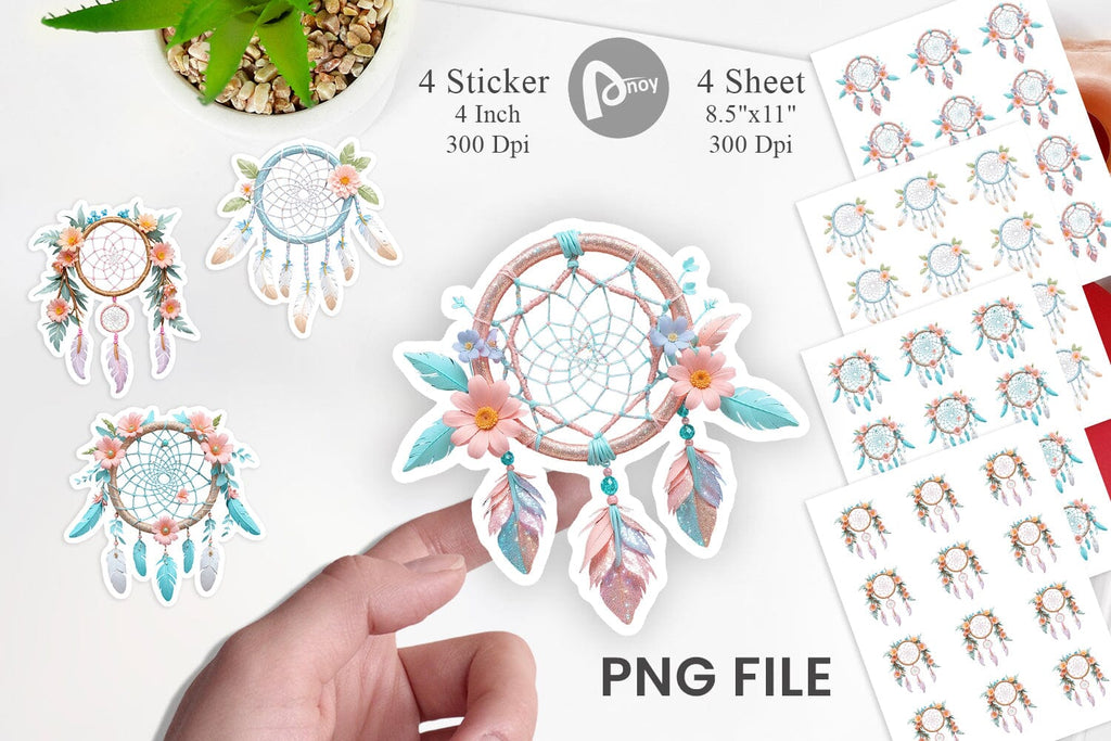 Sticker Floral Dreamcatcher - So Fontsy