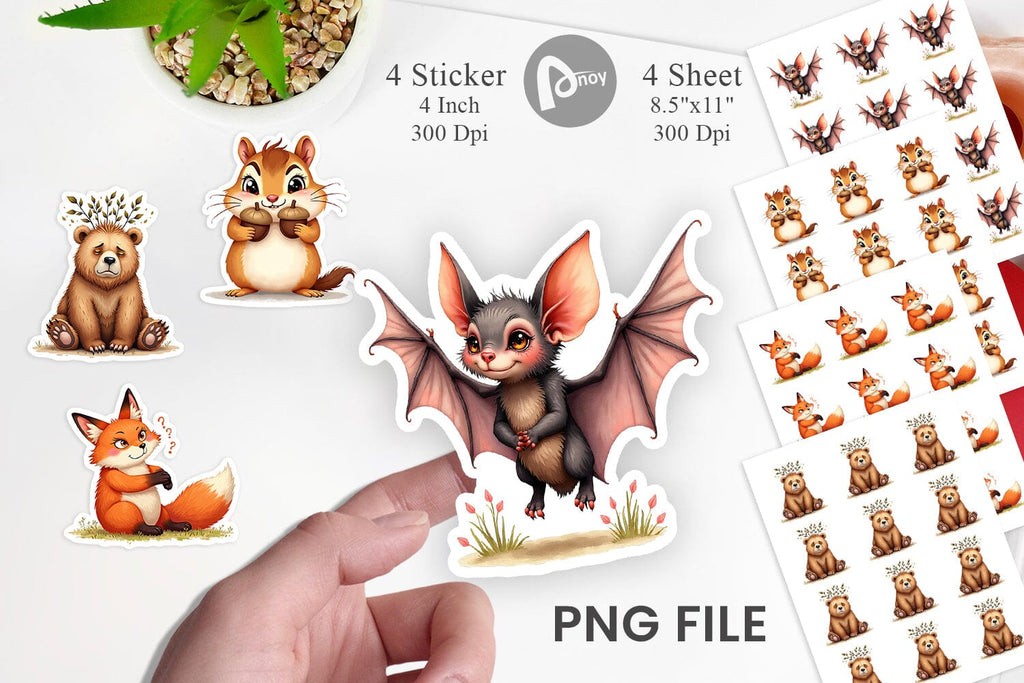 Sticker Funny Morning After Forest Animals Watercolor - So Fontsy