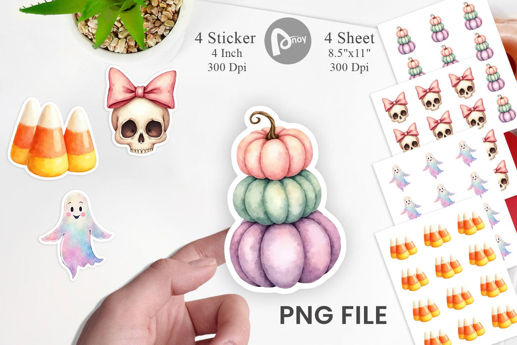 Sticker Watercolor Pastel Goth Cuties - So Fontsy