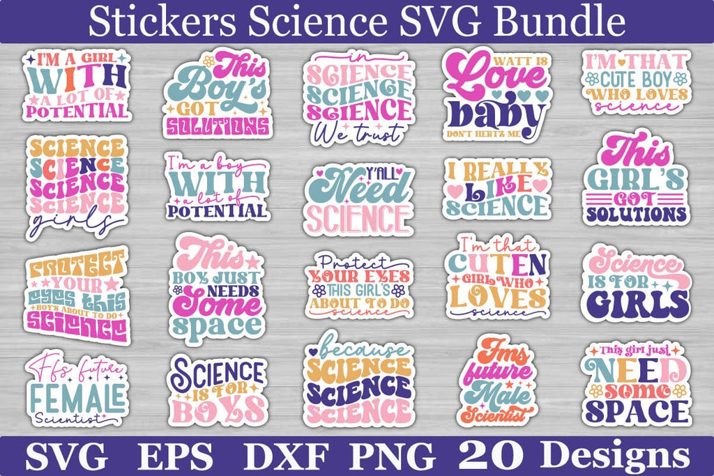 Stickers Science SVG Bundle - So Fontsy