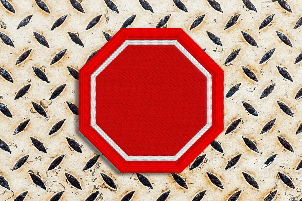 Stop Sign Octagon Patch ITH Applique Embroidery - So Fontsy