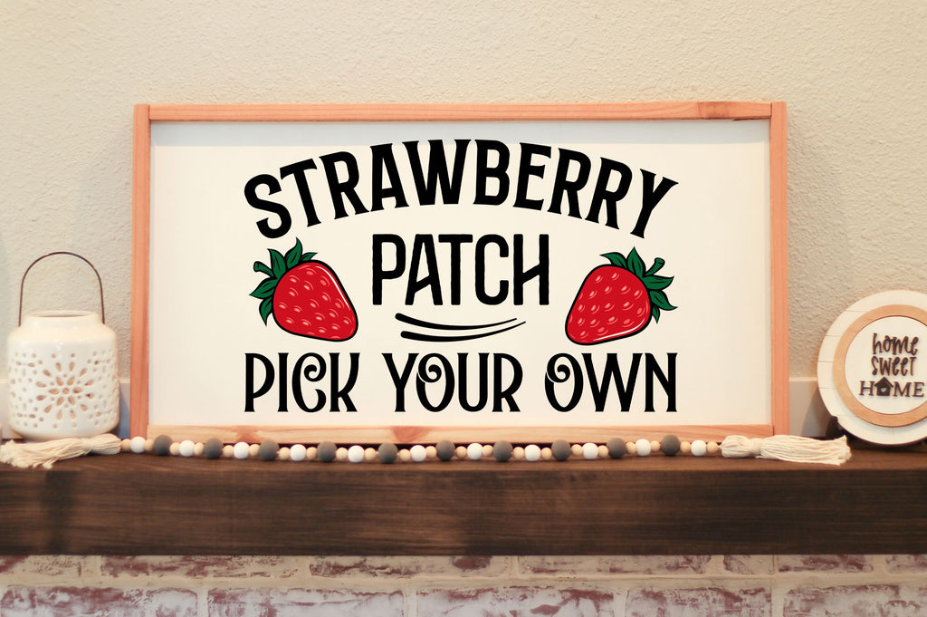Strawberry patch pick your svg design - So Fontsy