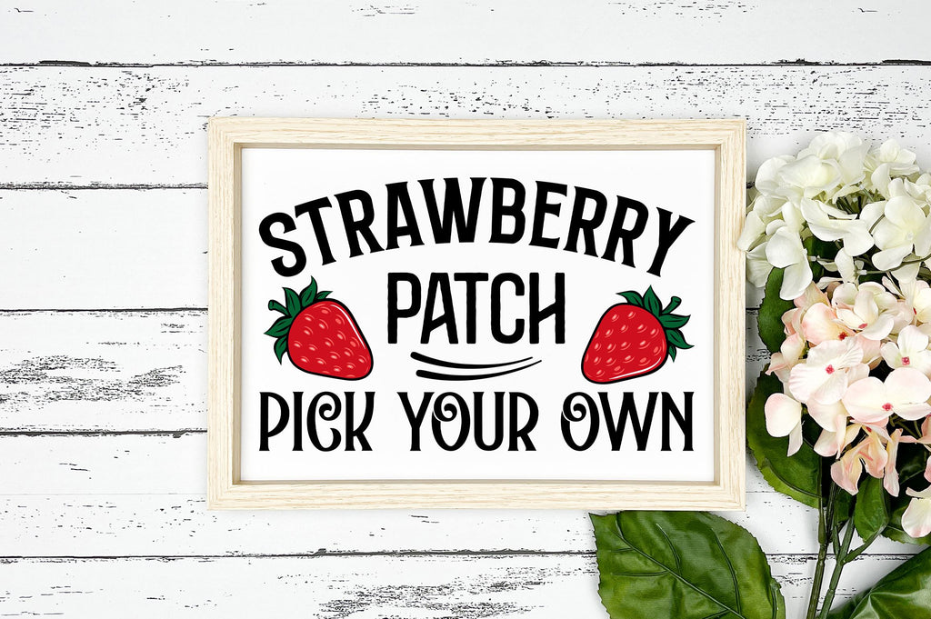 Strawberry patch pick your svg design - So Fontsy