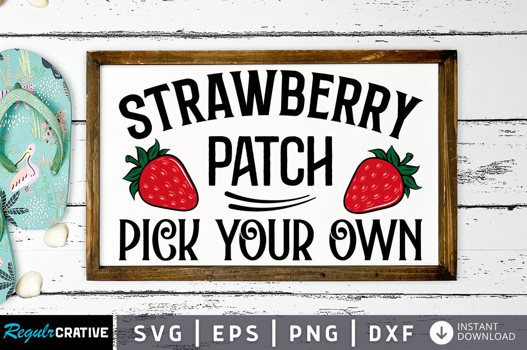 Strawberry patch pick your svg design - So Fontsy