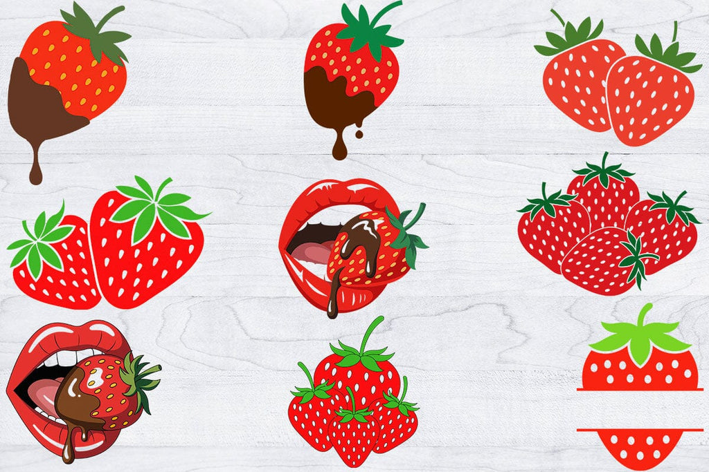Strawberry SVG Bundle, Strawberry PNG Clipart, Strawberry Cut File - So ...