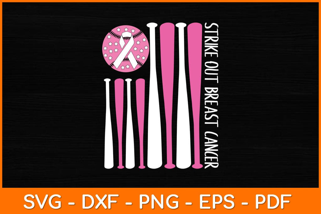 Strike Out Breast Cancer Softball Fight Awareness Svg File - So Fontsy