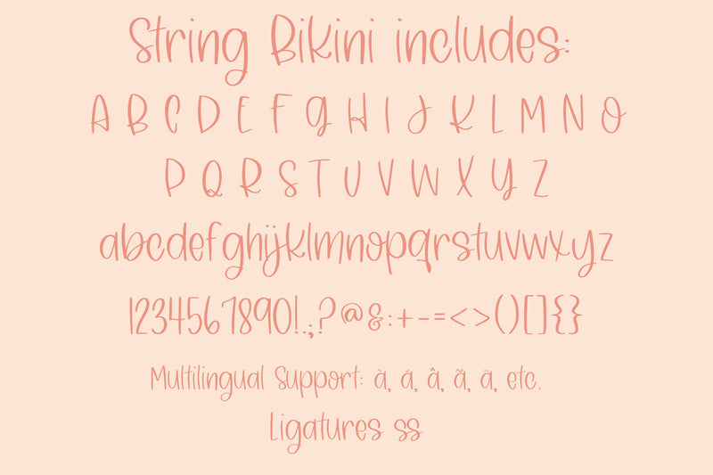 String Bikini, Cute Handwritten Font, Planner Fonts - So Fontsy