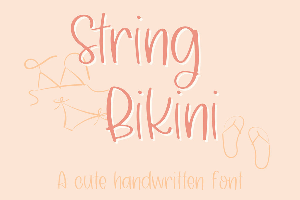 String Bikini, Cute Handwritten Font, Planner Fonts - So Fontsy