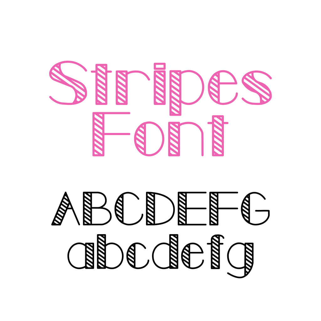 Striped Font OTF, Fonts for Crafting, Handwritten Font - So Fontsy