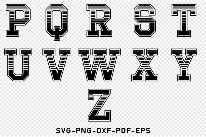 Stripes Varsity Font SVG Designs, Jersey Fonts SVG, College Fonts ...