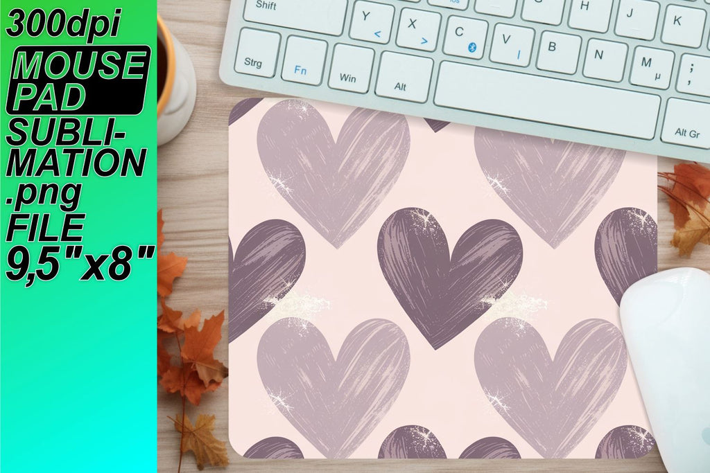 Stunning sublimation mouse mat, elevate your workspace! , Heart - So Fontsy
