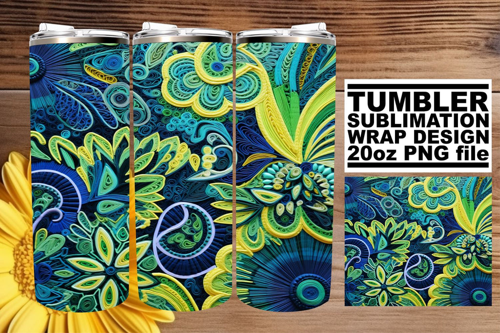 Sublime Embroidery on 3D Tumbler Wrap - So Fontsy