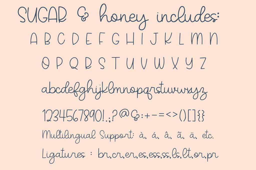 Sugar & Honey, A Cute Handwritten Font - So Fontsy
