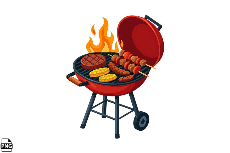 Summer Barbecue Grill PNG Clipart Bundle Printable File - So Fontsy