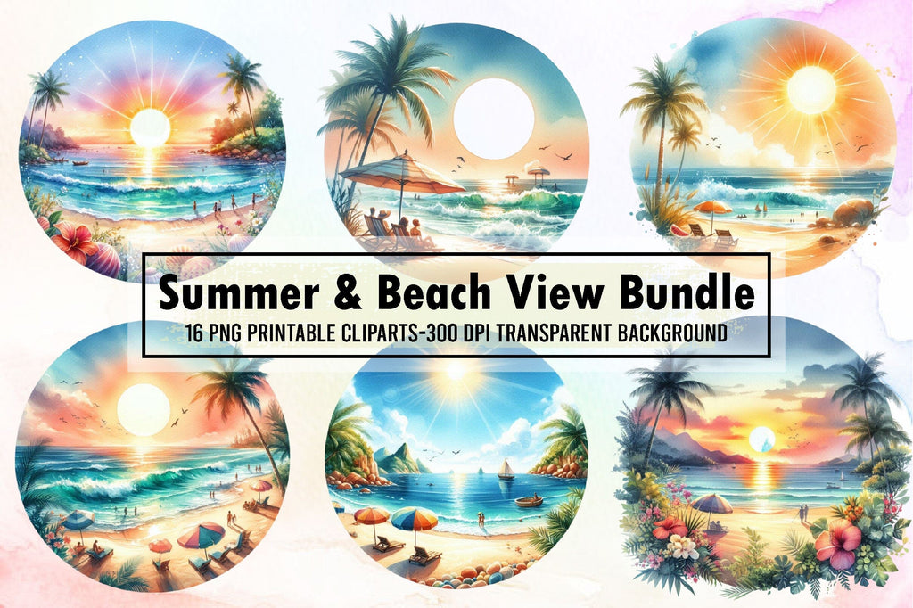 Summer & Beach View Sublimation Bundle - So Fontsy