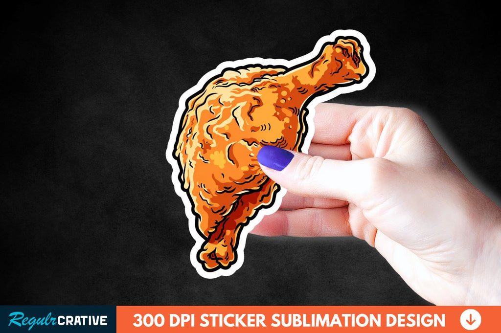 Summer Fried Chicken Sticker Clipart - So Fontsy