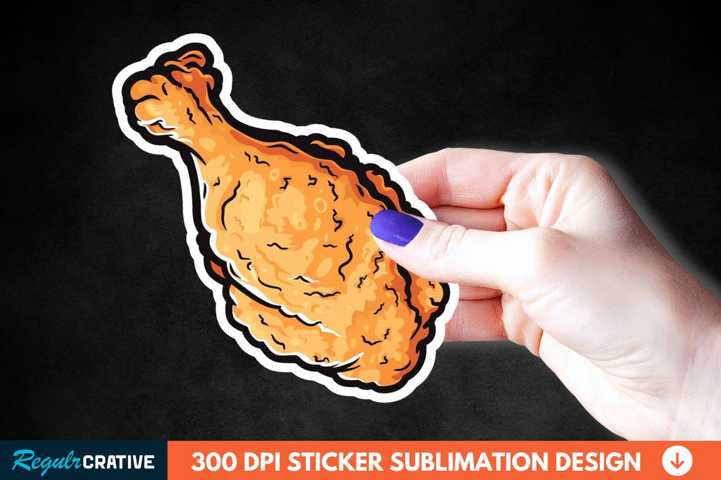 Summer Fried Chicken Sticker Clipart - So Fontsy