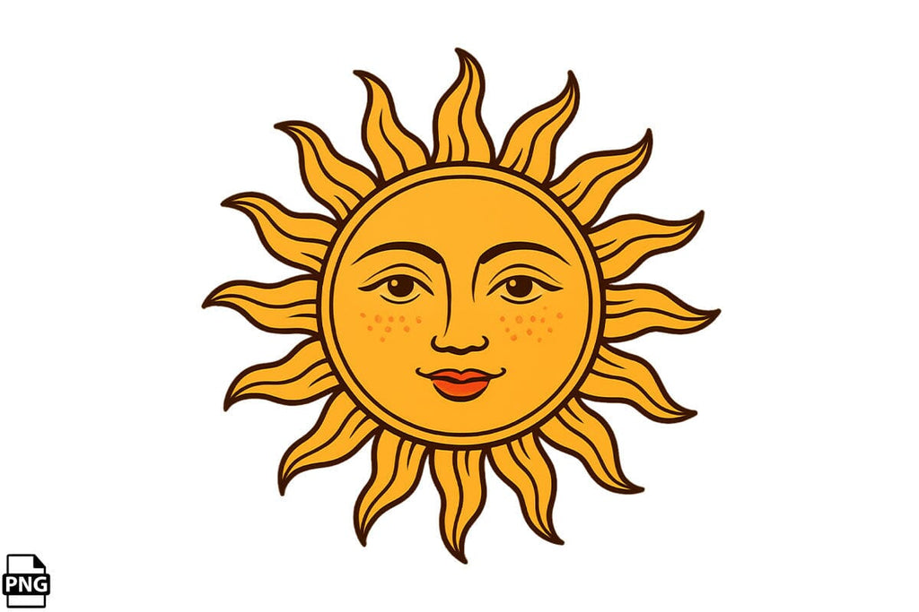 Summer Funny Sun Face PNG Clipart Bundle Printable File - So Fontsy