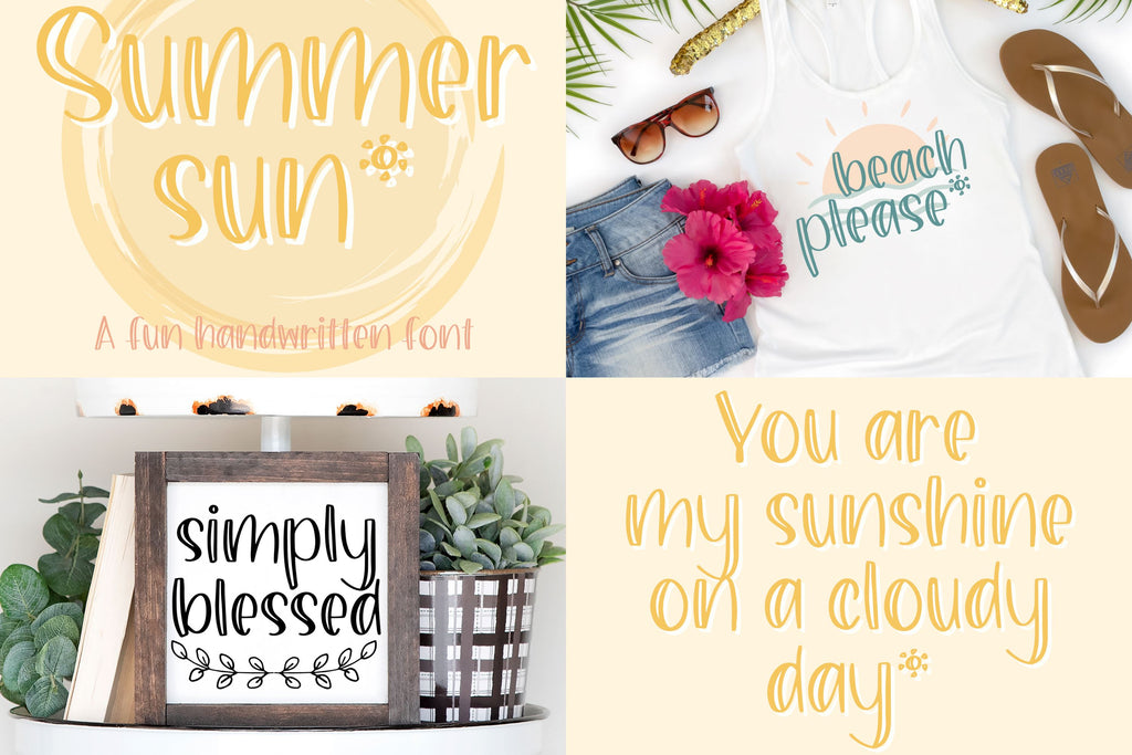 Summer Handwritten Font Bundle for Cricut, Cursive Handwriting Fonts ...