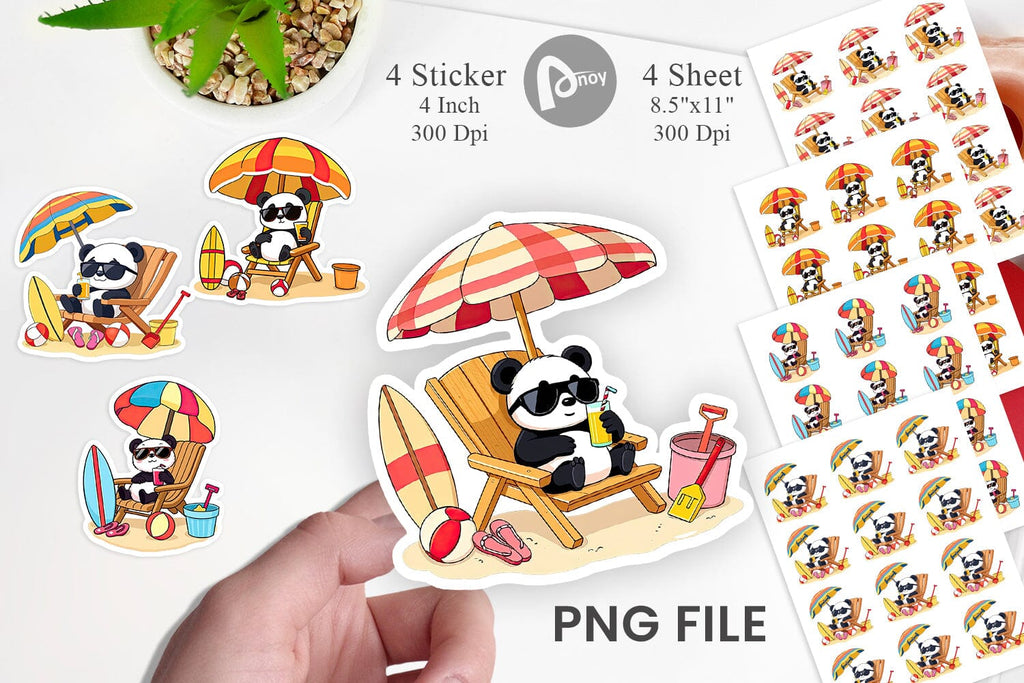 Summer Panda Sticker - So Fontsy