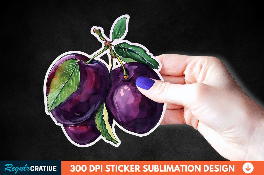 Summer Plums Sticker Clipart - So Fontsy
