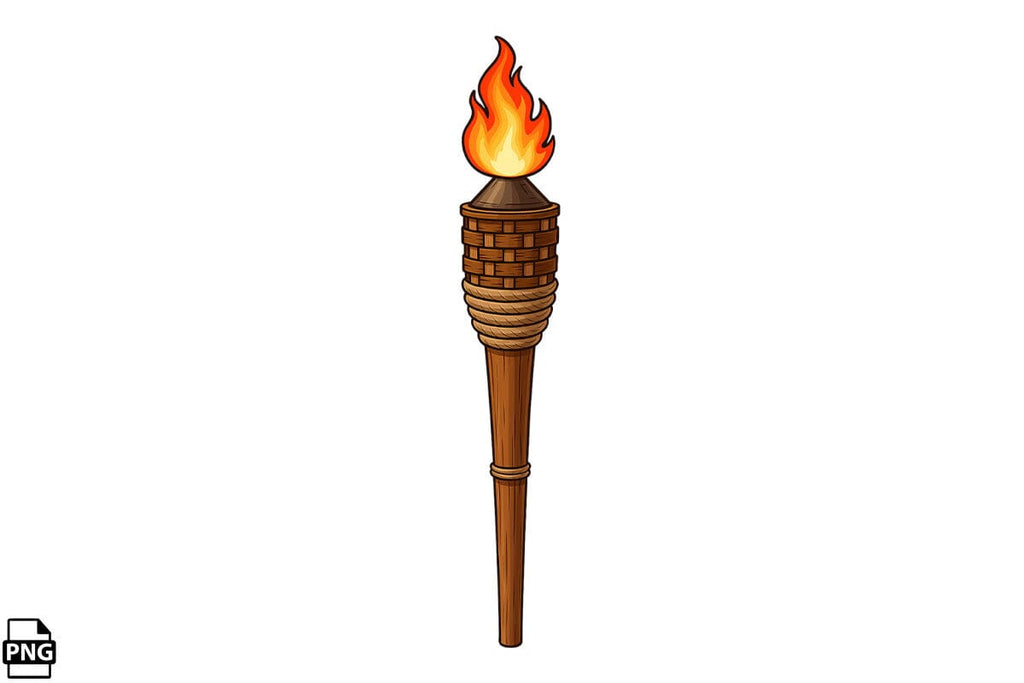 Summer Tiki Torch PNG Clipart Bundle Printable File - So Fontsy