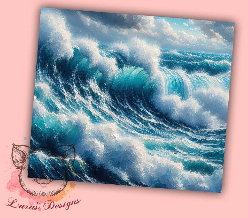 Summer Vibes Ocean Wave Tumbler Wrap, Ocean Waves, Tumbler Wrap ...