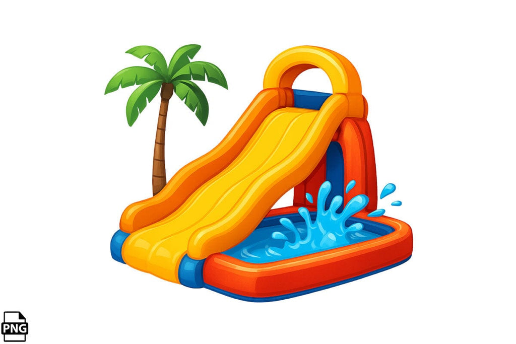 Summer Water Slide PNG Clipart Bundle Printable File - So Fontsy