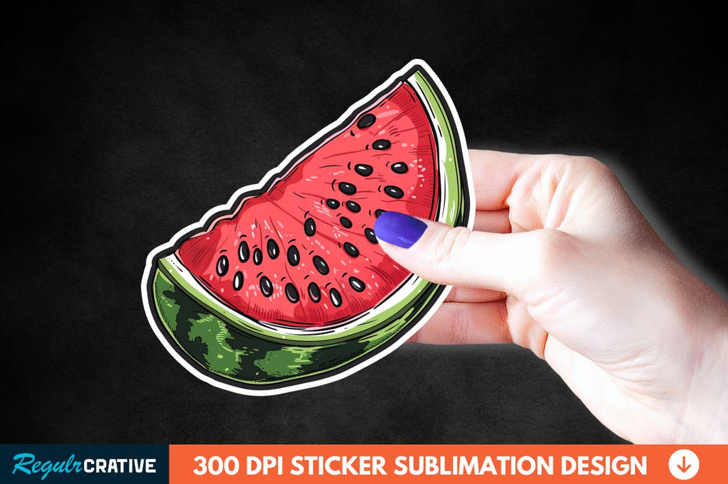Summer Watermelon Sticker Clipart - So Fontsy