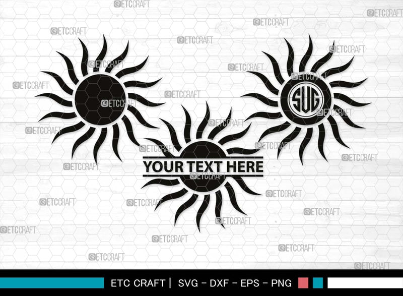 Sun Monogram, Sun Silhouette, Sun SVG, Sunshine Svg, Sun Light Svg ...