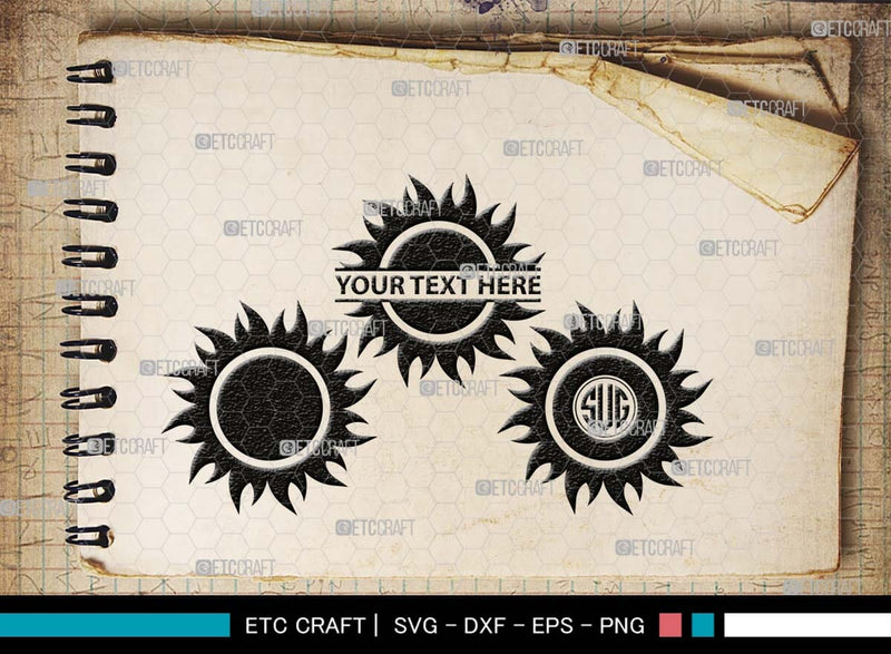 Sun Monogram, Sun Silhouette, Sun SVG, Sunshine Svg, Sun Light Svg ...