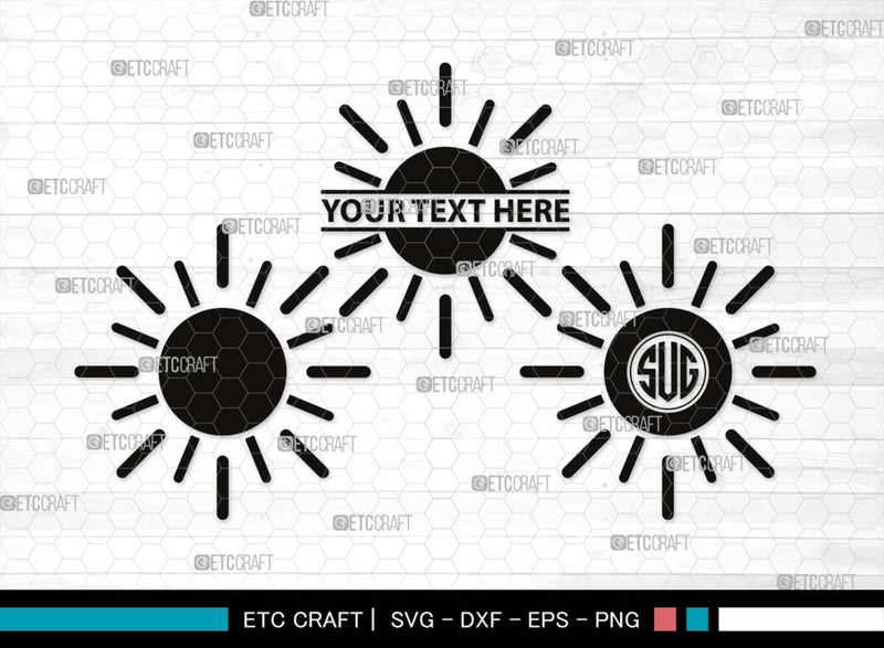 Sun Monogram, Sun Silhouette, Sun SVG, Sunshine Svg, Sun Light Svg ...