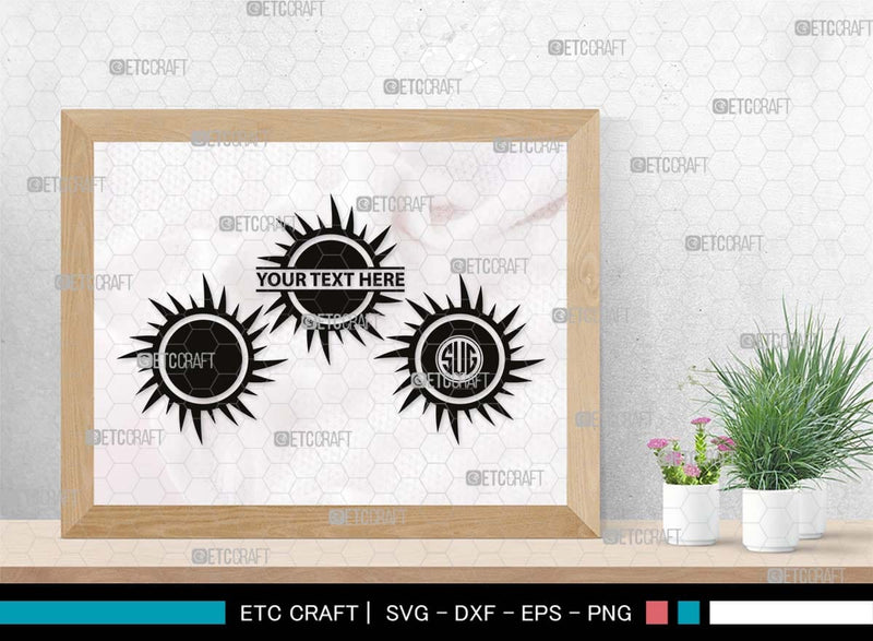 Sun Monogram, Sun Silhouette, Sun SVG, Sunshine Svg, Sun Light Svg ...