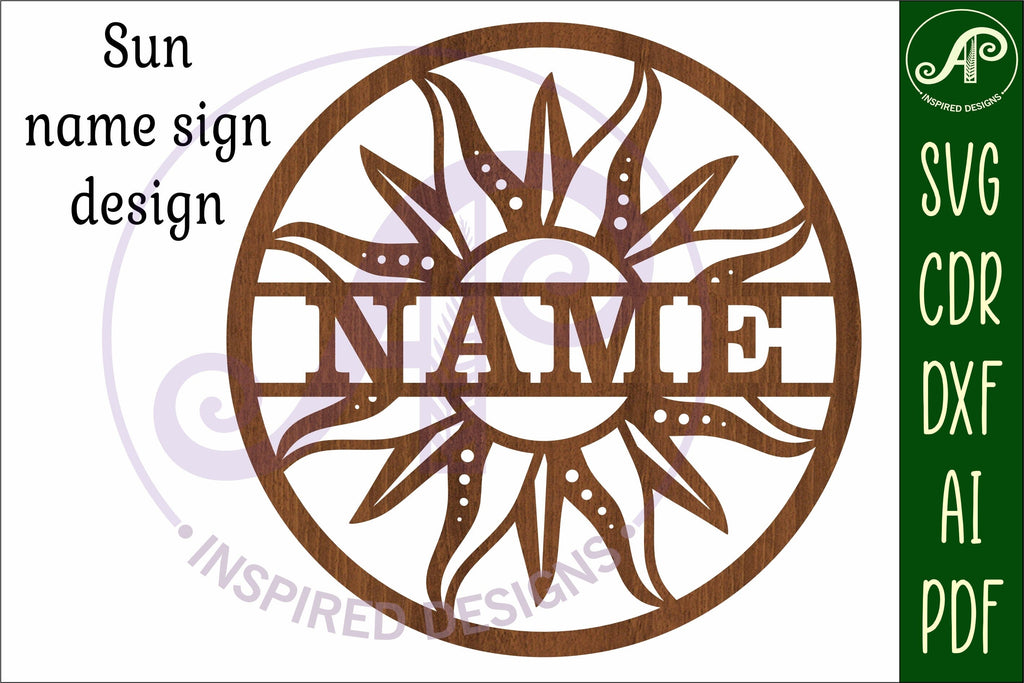 Sun name sign svg laser - So Fontsy