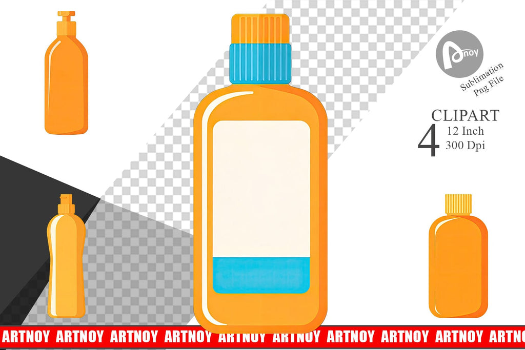 Sunblock Bottle Clipart - So Fontsy