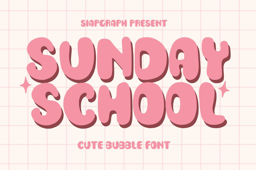 Sunday School - Cute Bubble Font - So Fontsy