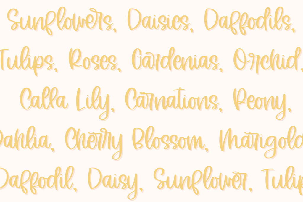 Sunflower Blooms, Cute Handwritten Font - So Fontsy