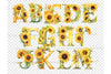 Sunflowers Alphabet | Yellow Letters - So Fontsy